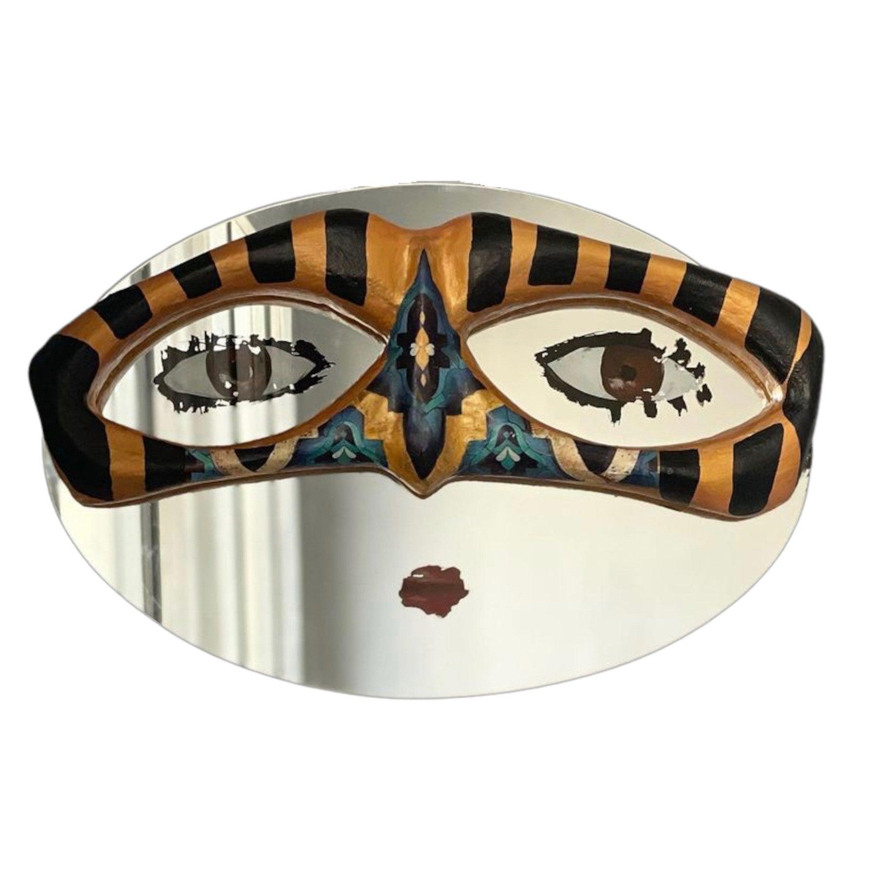 Painted Decorative Wall Mirror - Artistic Handmade 3D Oval Mirror – ART ...
