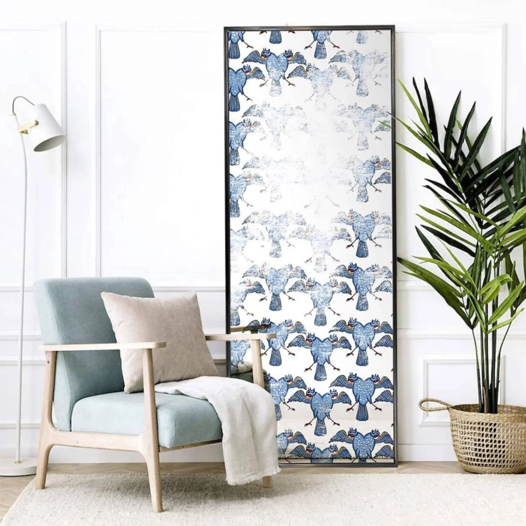 Decorative Wall Mirror - Wall Mounted Painted Mirror in Metal Frame ...