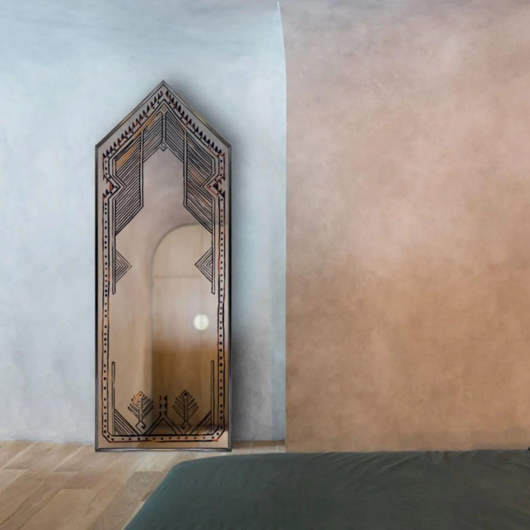 Decorative Wall Mirror - Wall Mounted Painted Mirror in Metal Frame ...