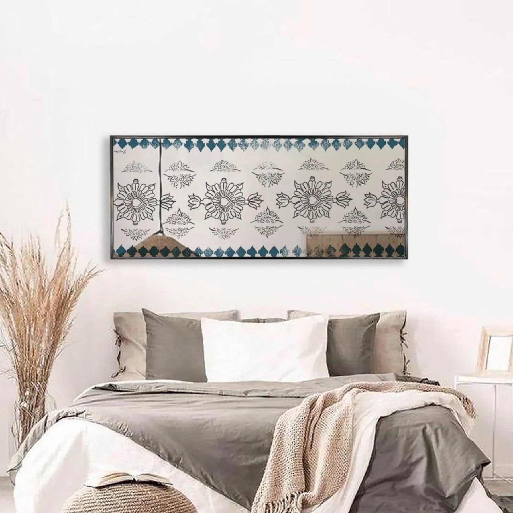 Decorative Wall Mirror - Wall Mounted Painted Mirror in Metal Frame ...