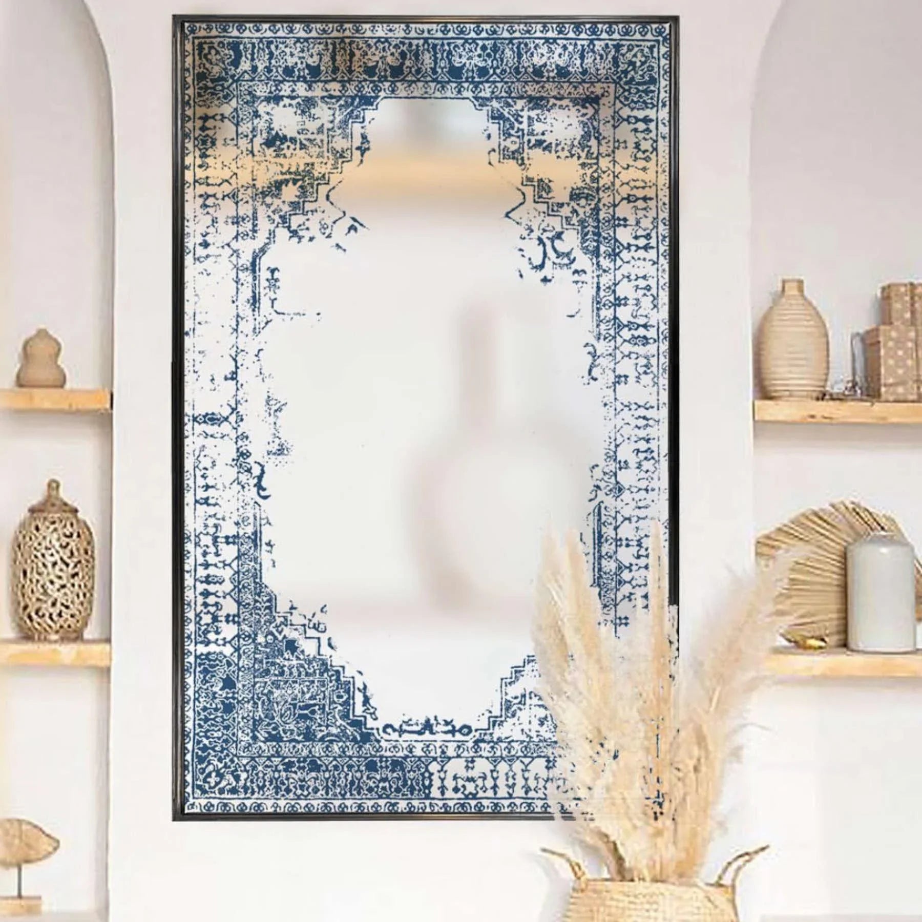 Decorative Wall Mirror - Wall Mounted Painted Mirror in Metal Frame ...