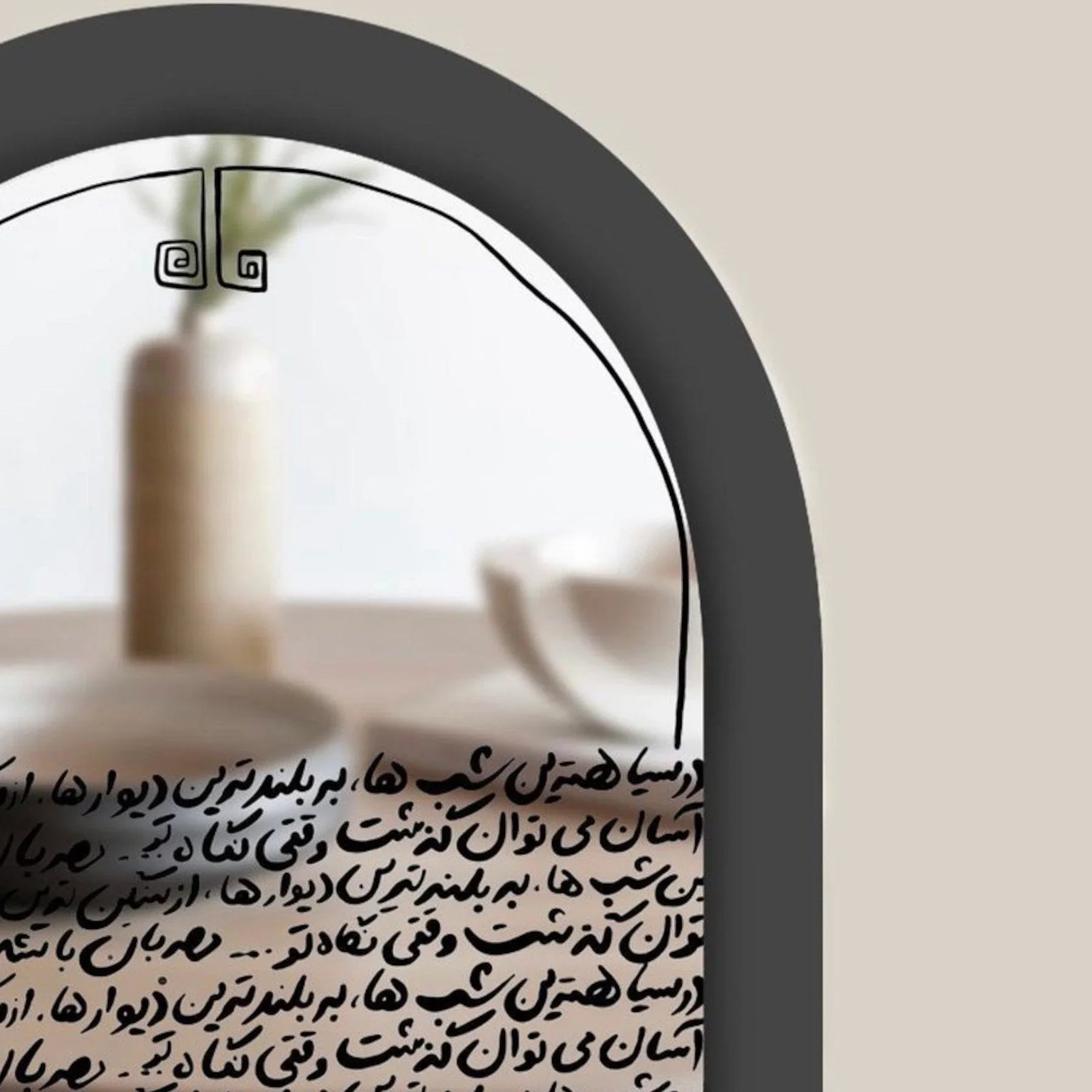 Decorative Wall Mirror, Wall Mounted Painted Mirror in Wooden Frame ...